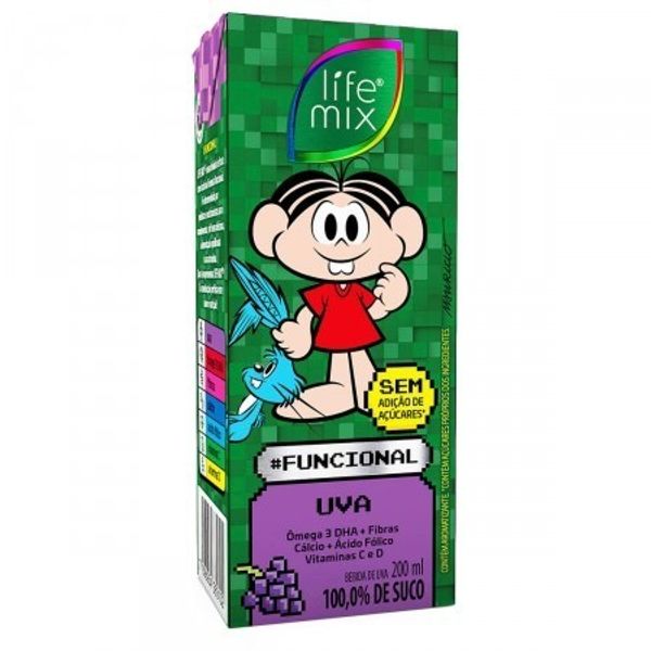 Suco Funcional Sabor Uva LIFE MIX KIDS Caixinha 200ml - patiogourmet