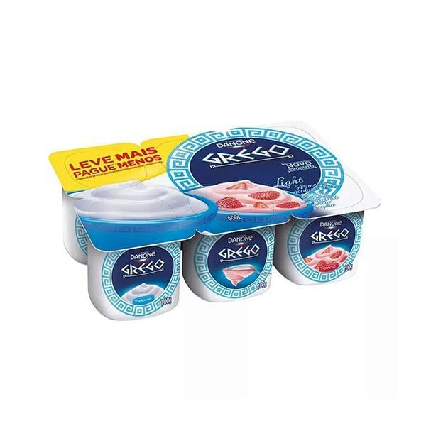 Iogurte Grego Light DANONE Morango Bandeja 600g - patiogourmet