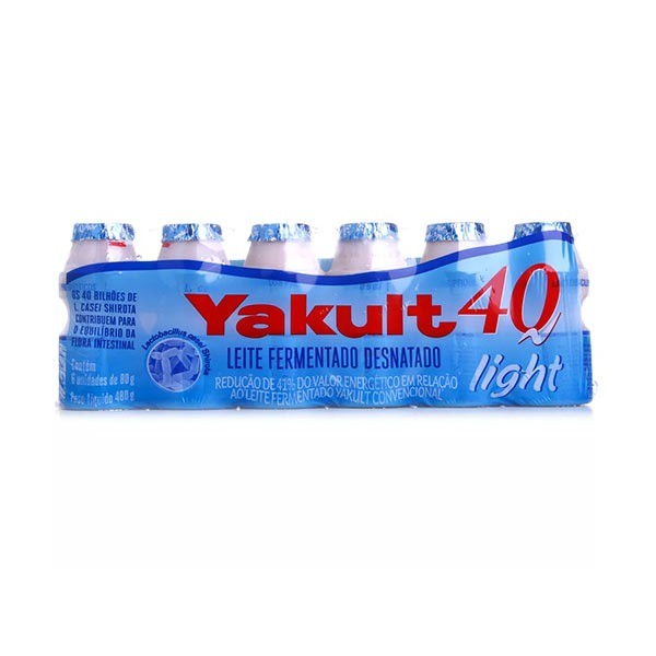 Leite Fermentado Light YAKULT 40 Bilhões de Lactobacilos Pacote com 6 ...