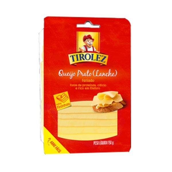 Queijo Prato TIROLEZ Fatiado Pacote 150g - patiogourmet