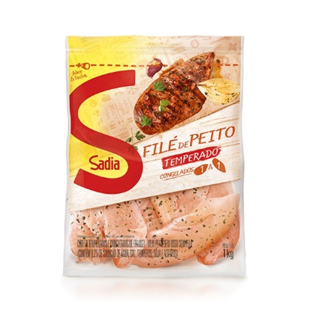 Filé de Peito de Frango SADIA Na Medida Temperado Saco 1kg - patiogourmet