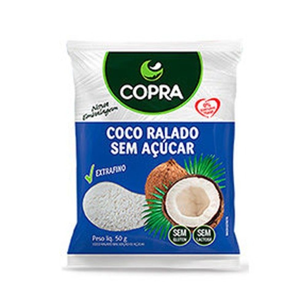 Coco Ralado COPRA Sem Açúcar Pacote 100g - patiogourmet