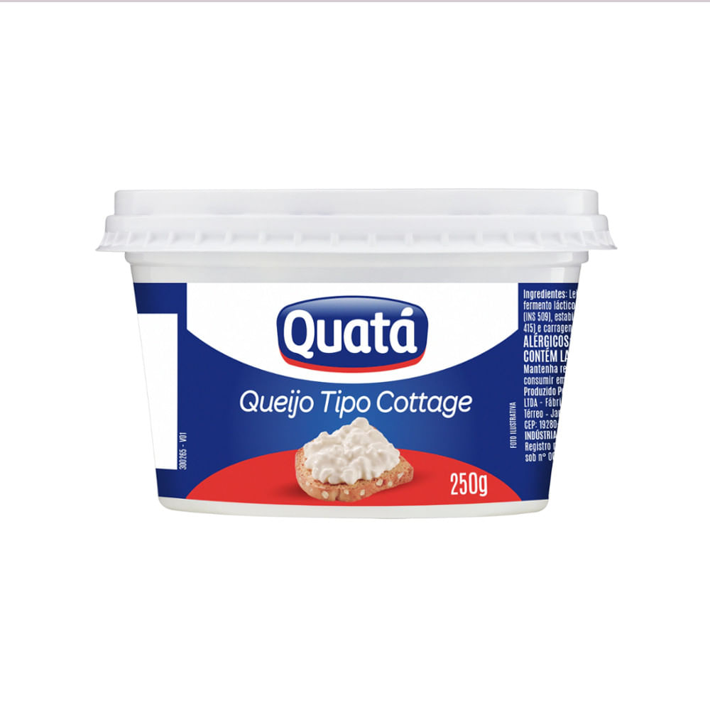 Queijo Cottage QUATÁ Pote 250g - patiogourmet