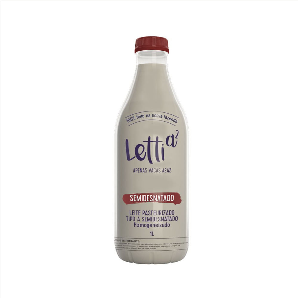 Leite Semidesnatado A Magro LETTI A2 Garrafa 1L - patiogourmet