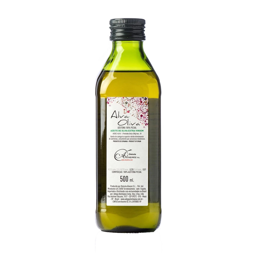 Azeite de Oliva Extra Virgem ALVA OLIVA Garrafa 500ml - patiogourmet