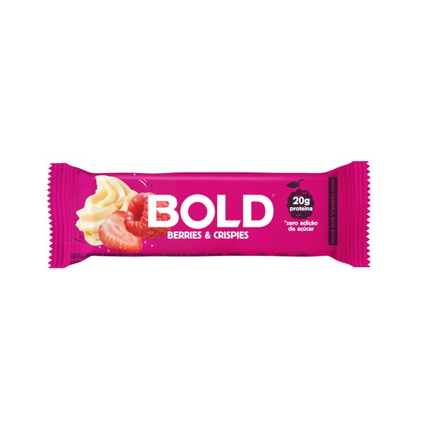 Barra de Proteína Zero Açúcar BOLD Berries e Crispie 60g - patiogourmet