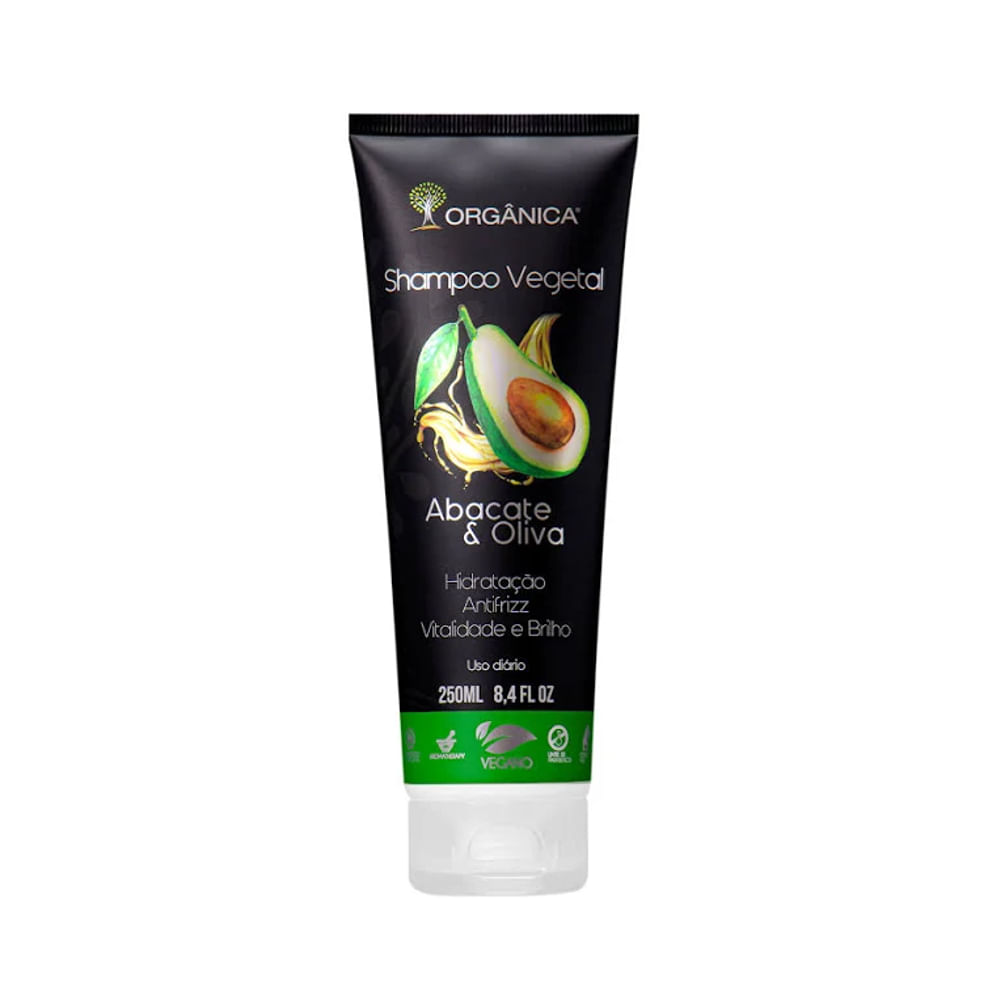 Shampoo Vegetal ORGÂNICA Abacate & Oliva Frasco 250ml - patiogourmet
