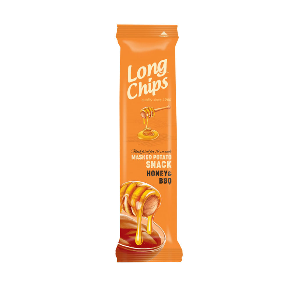 Snack de Batata Sabor Churrasco e Mel Long Chips Embalagem 75g ...