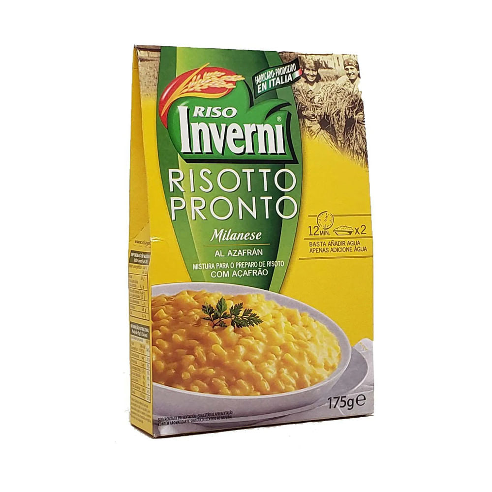 Risotto Pronto Milanese Riso Inverni Embalagem 175g - patiogourmet