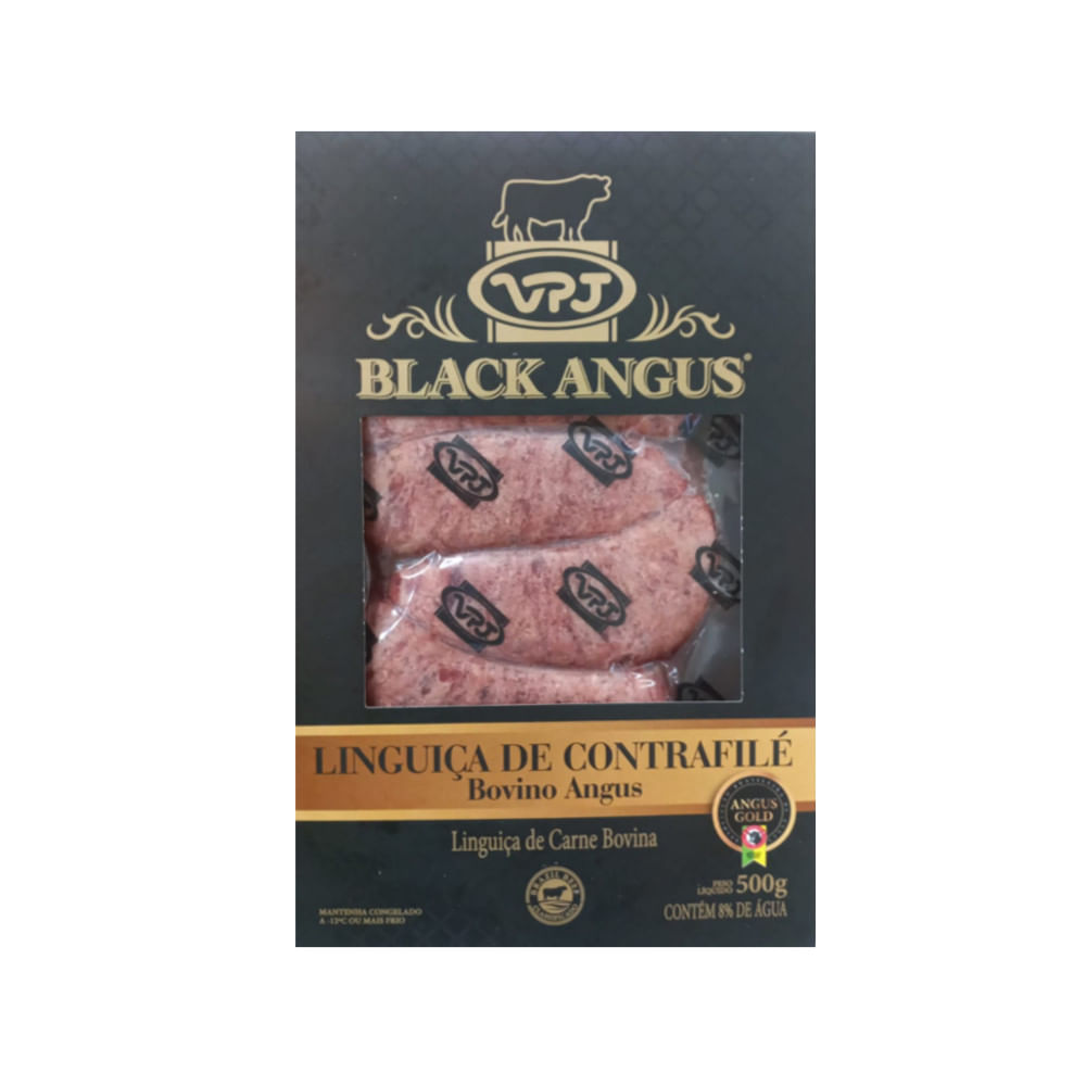 Línguiça de Contra Filé VPJ Black Angus Caixa 500g - patiogourmet